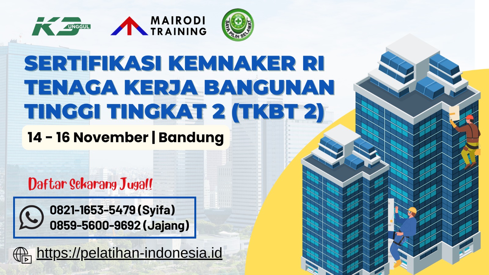 TKBT Tingkat 2 Sertifikasi Kemnaker RI - Pasti Budget Termurah