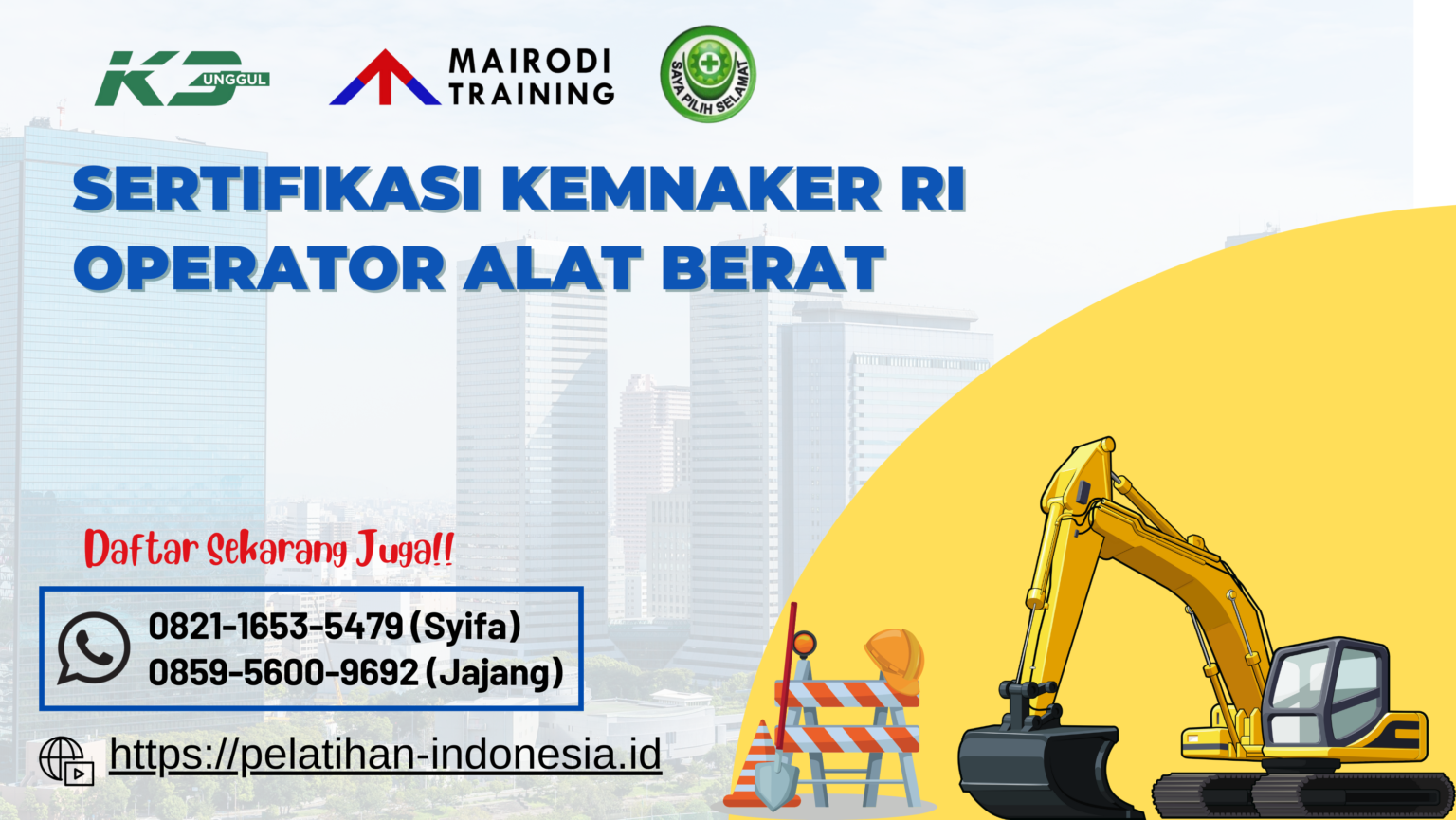 OPERATOR ALAT BERAT sertifikasi Kemnaker RI