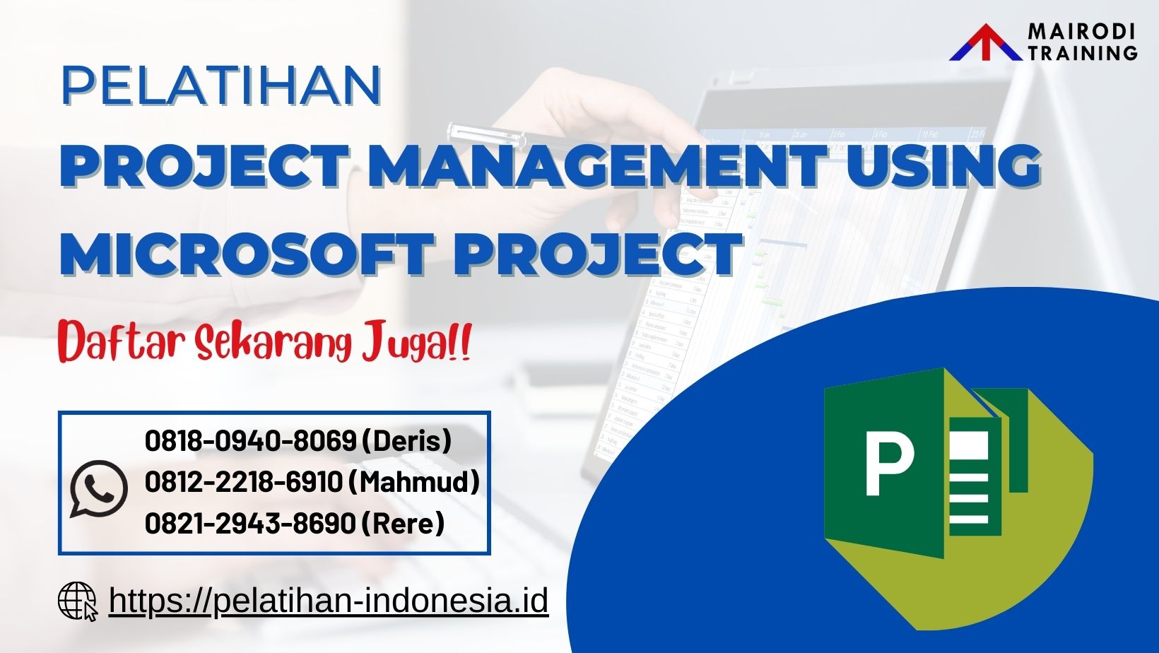 Training Project Management using Microsoft Project