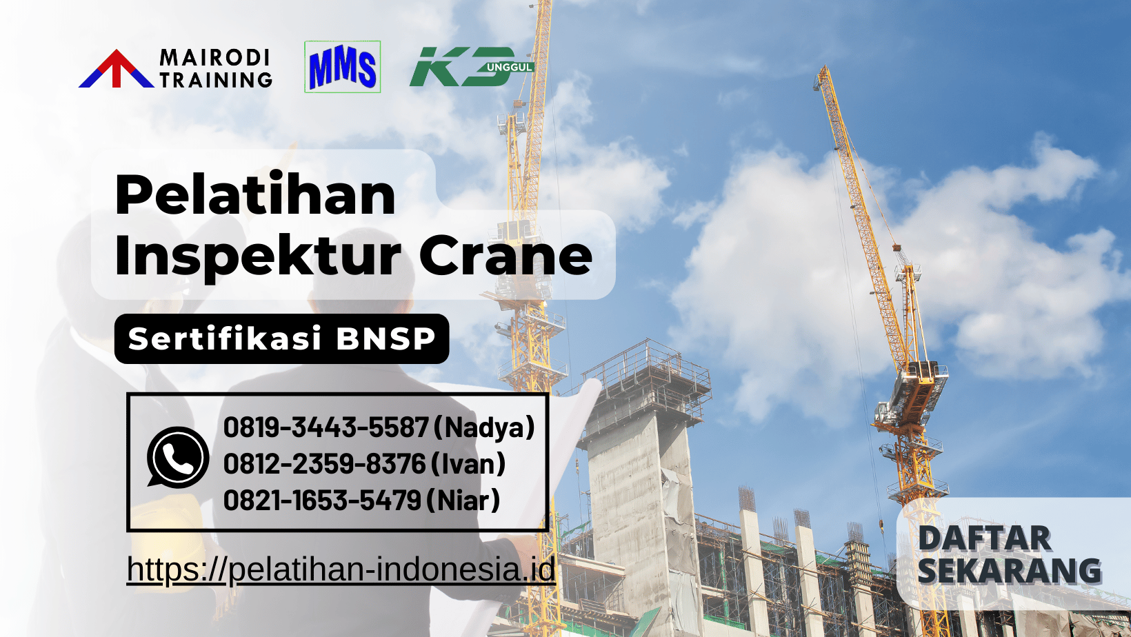 Pelatihan Inspektur Crane Bersertifikat BNSP Resmi
